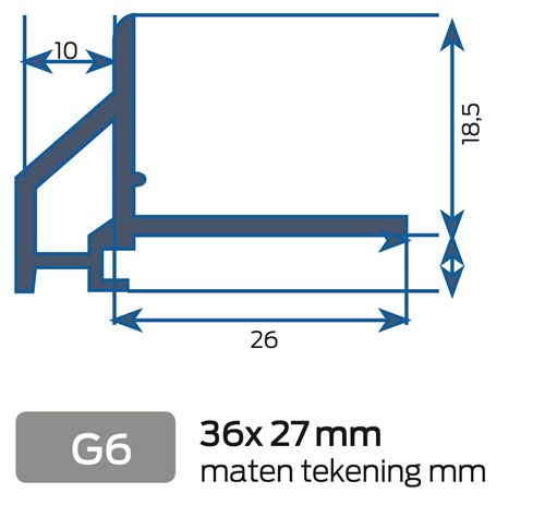 Beglazingsprofiel G6 36x27 DMR726 - Glasmaterialen